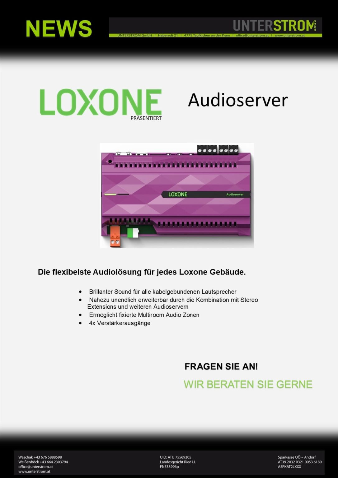 LOXONE – Audioserver | Unterstrom GmbH
